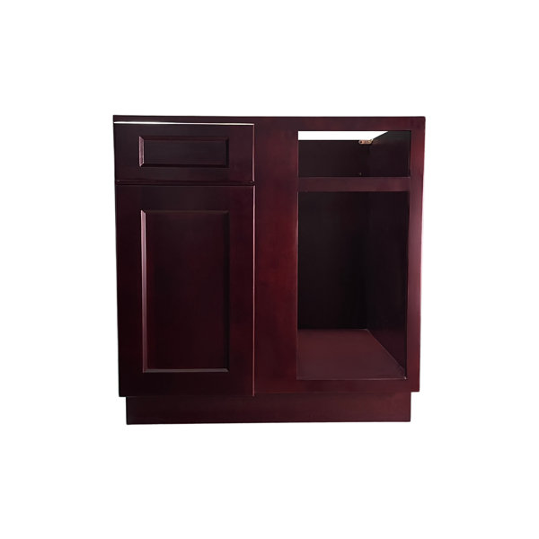 L&C Cabinetry 33'' W x 34.5'' H Plywood Corner Base Cabinet Ready-to ...