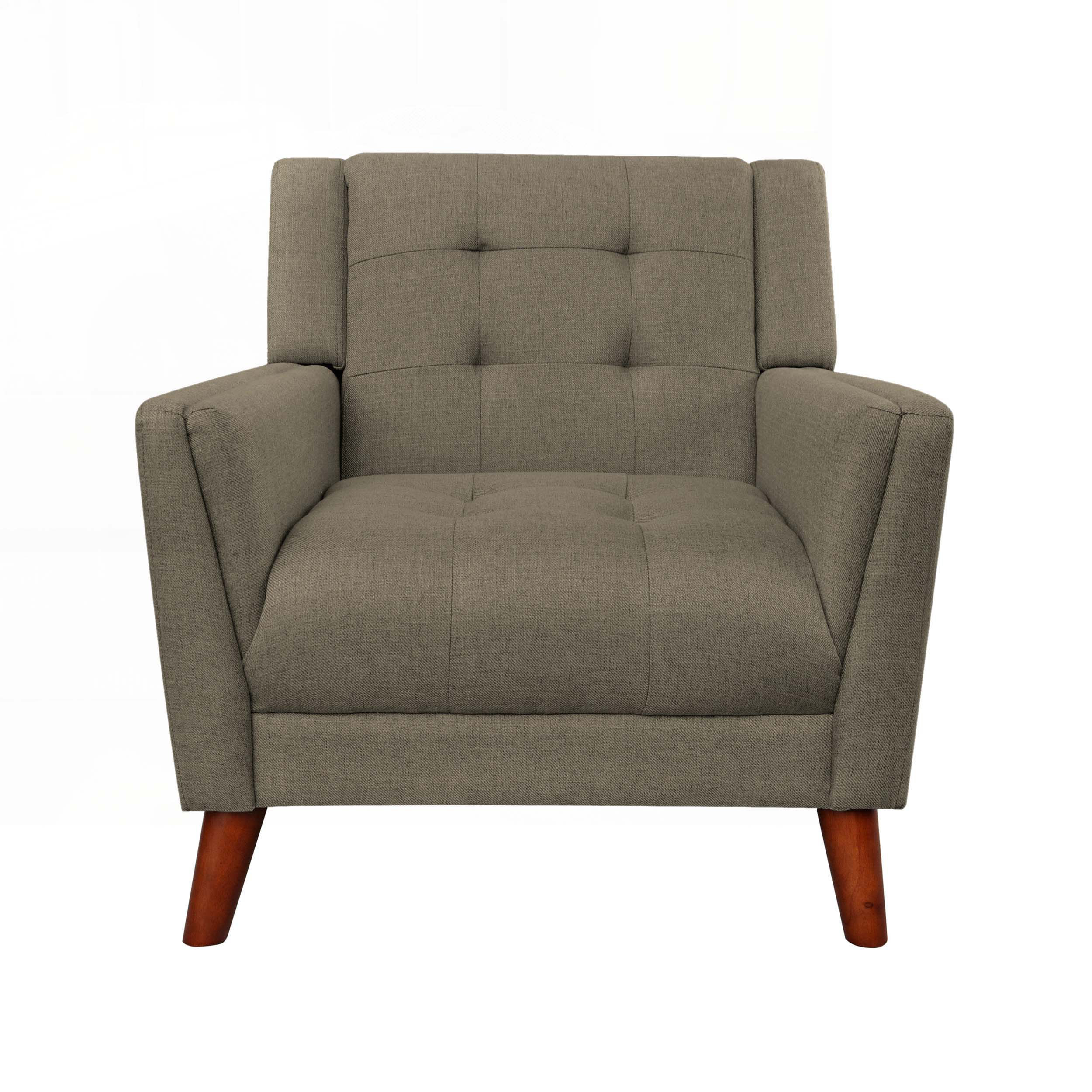 Corrigan Studio® Button Tufed Wood Frame Club Chair,Armchair | Wayfair
