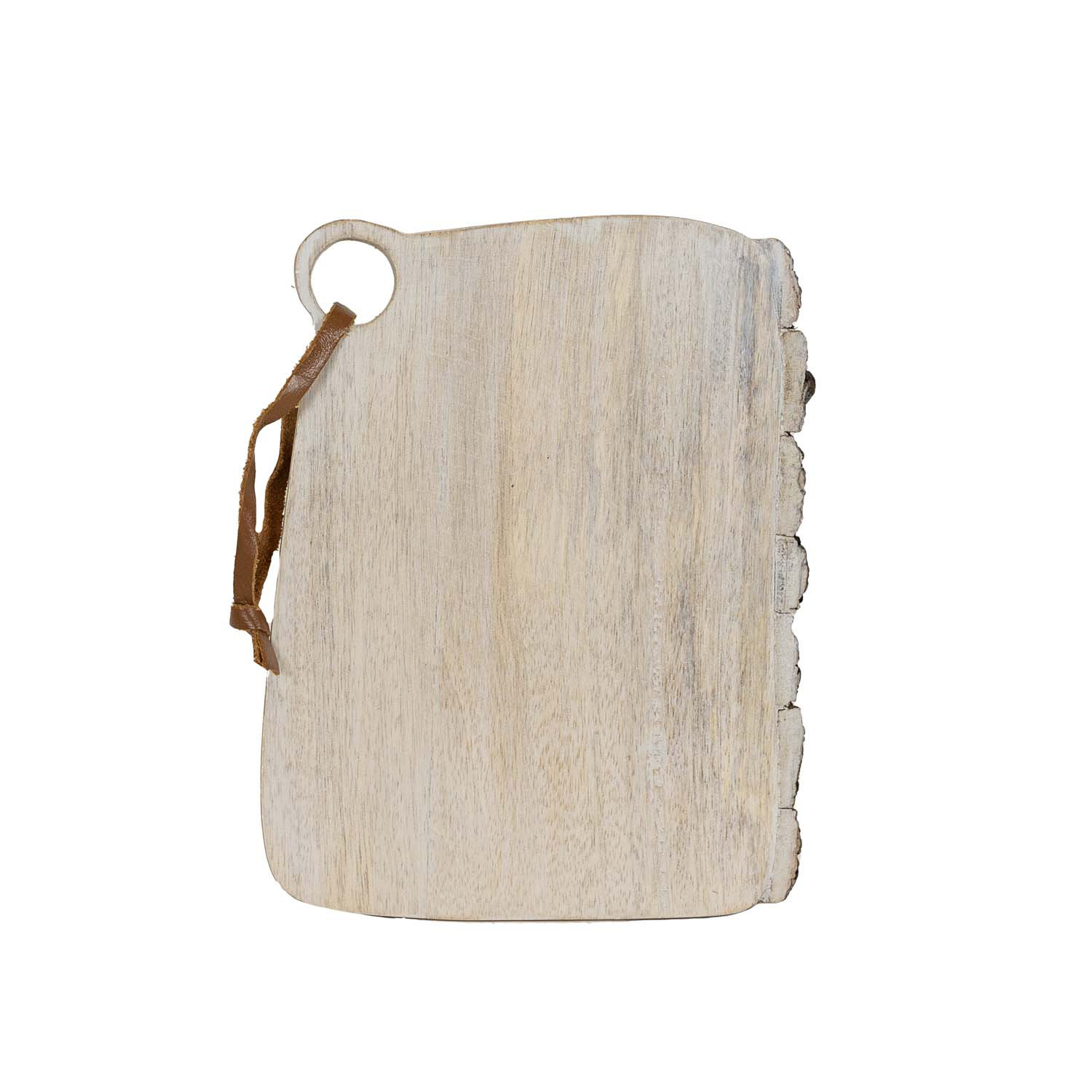 Foreside Home & Garden 9" Live Edge Rectangle Cutting Board Whitewash ...