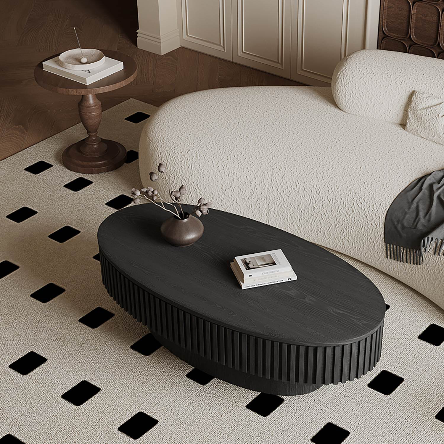 Ivy Bronx MDF Oval Coffee Table With Storage - Wayfair Canada