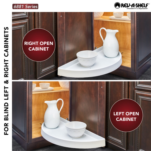 Rev-A-Shelf Polymer Pivot & Slide Half Moon 1-Shelf Organizer for Blind ...