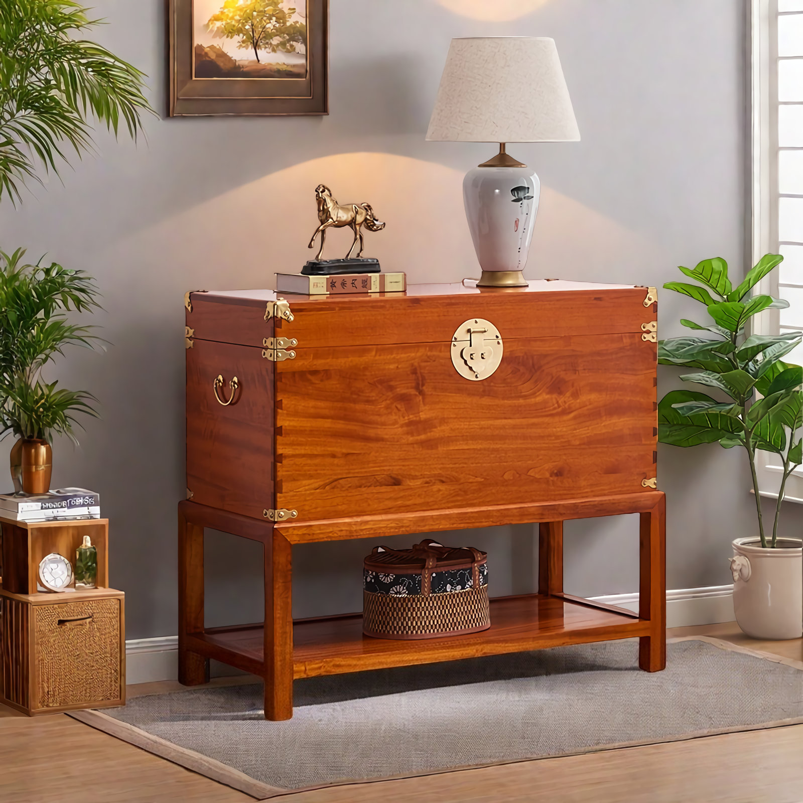 HUGESTO Simple Camphor Solid Wood Large Accent Trunk | Wayfair