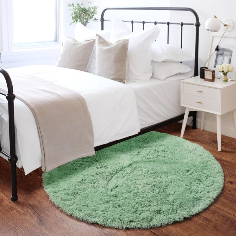 Mercer41 Round Area Rug Soft Bedroom Circle Rugs Floor Mats for Living ...