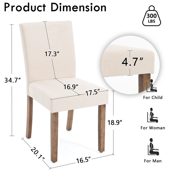 Wildon Home® Modern Upholstered Dining Chair, Linen Parsons Kitchen ...