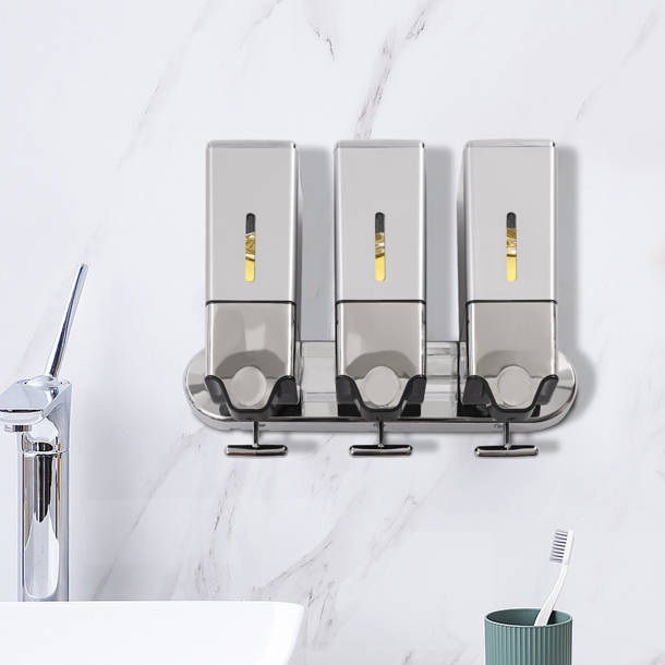 Latitude Run® Triple Wall Mount Shower Pump Soap Dispenser & Reviews ...