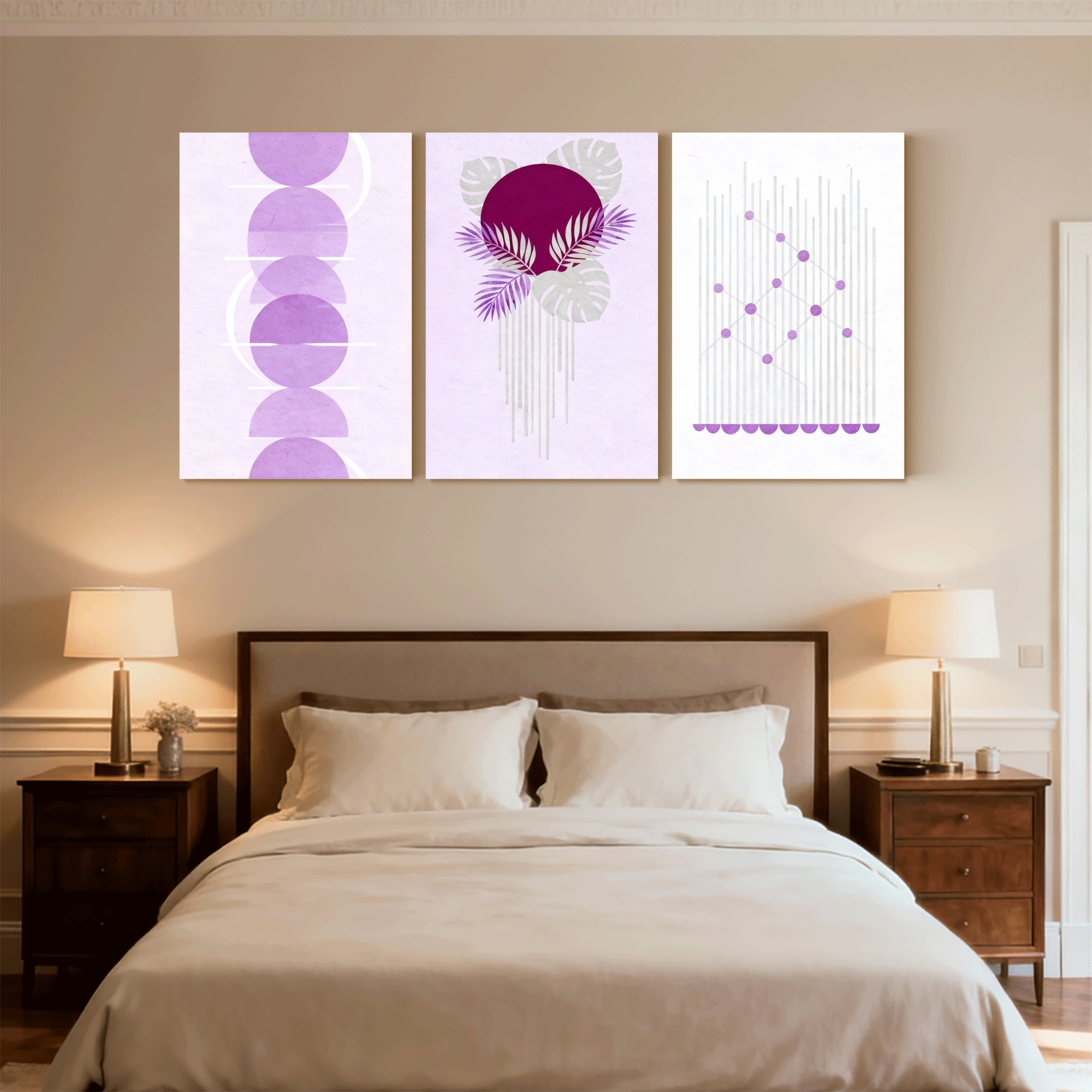 Bay Isle Home™ Contemporary Boho Circles Leaves Dots Lines Pattern Art ...