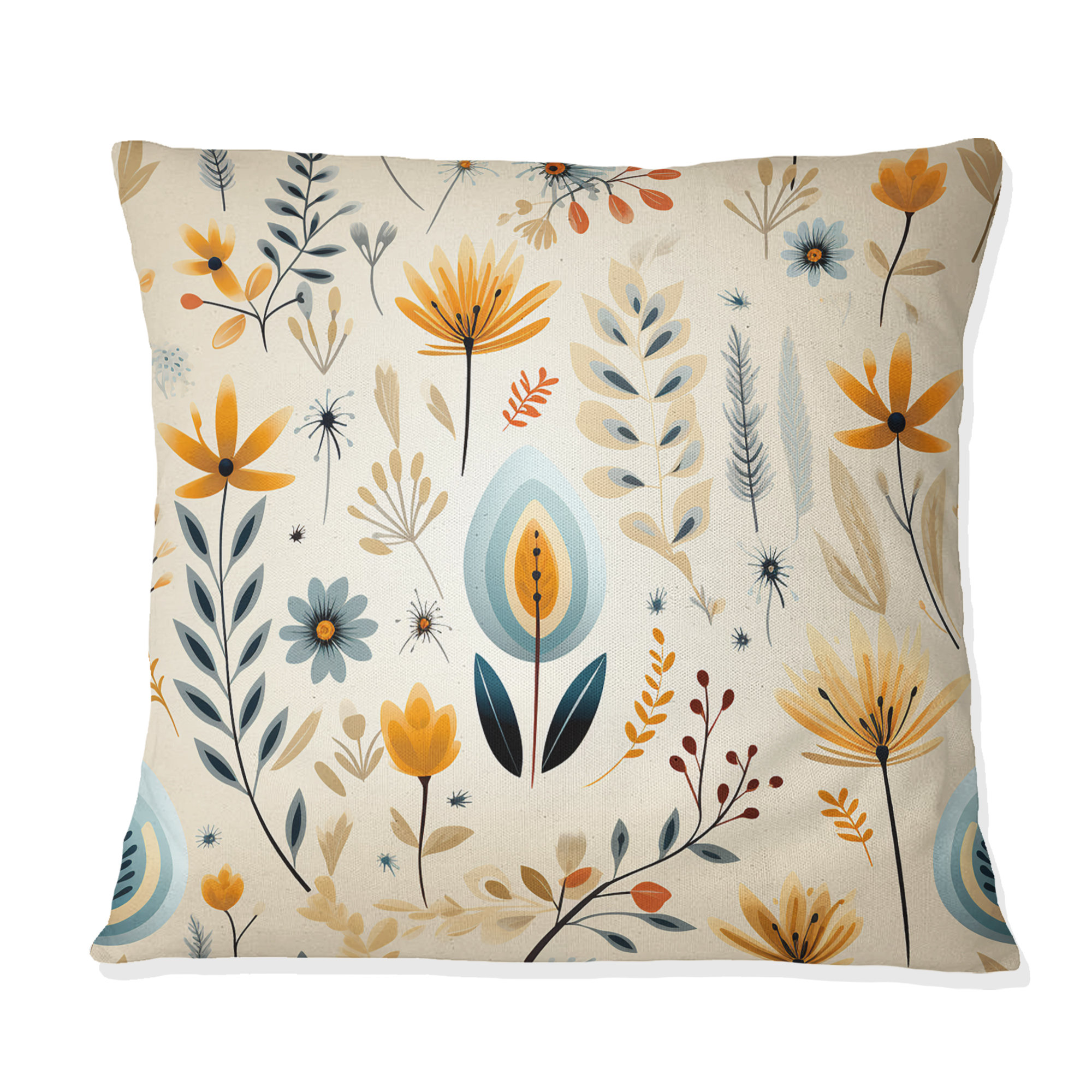 Design Art Boho Minimalism Beige Ferns Pattern IV - Floral Printed ...