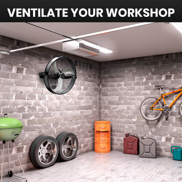 dubbin Industrial Wall Mount Drum Fan, 3 Speed Commercial Ventilation ...