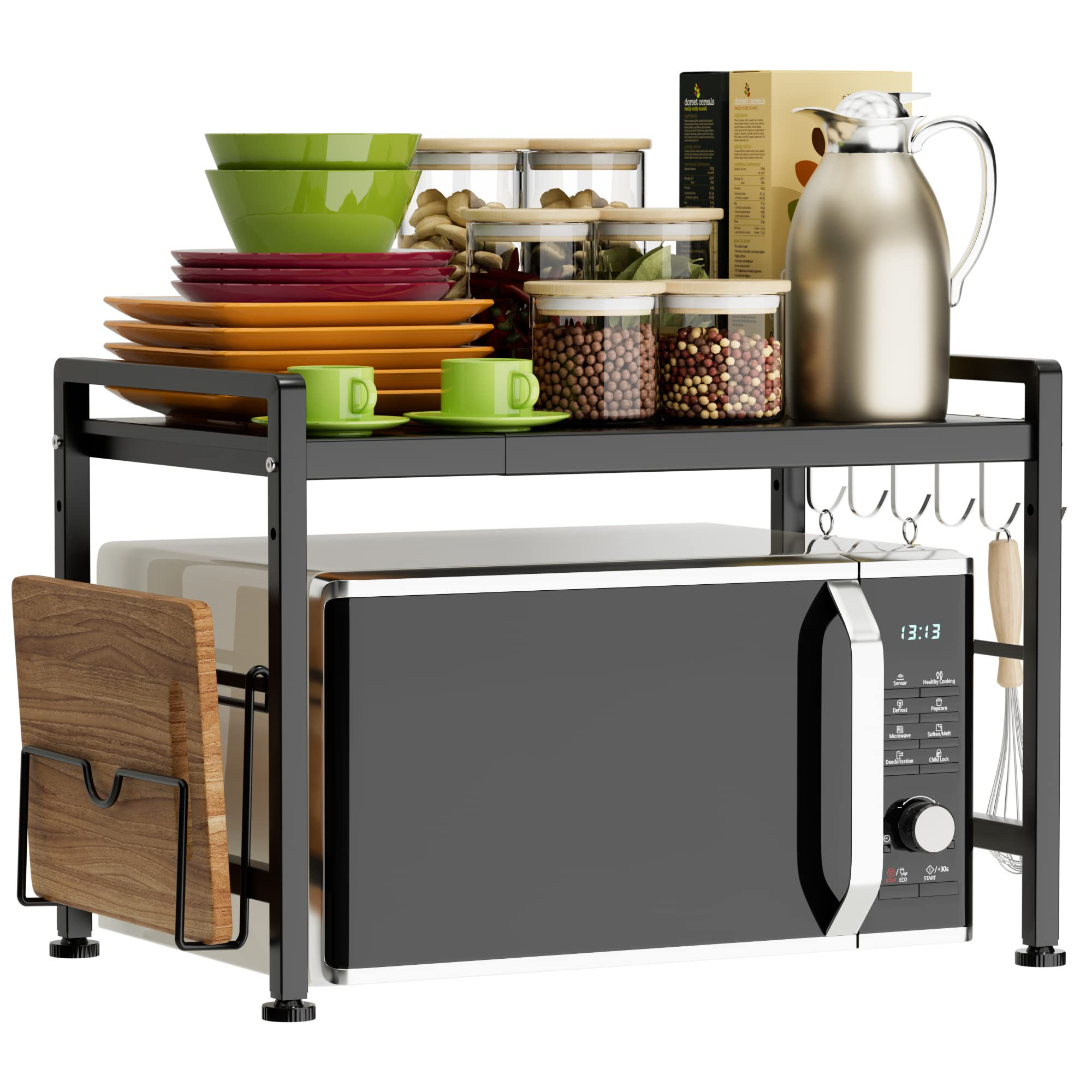 Rebrilliant Double Layer Retractable Microwave Rack - Adjustable ...