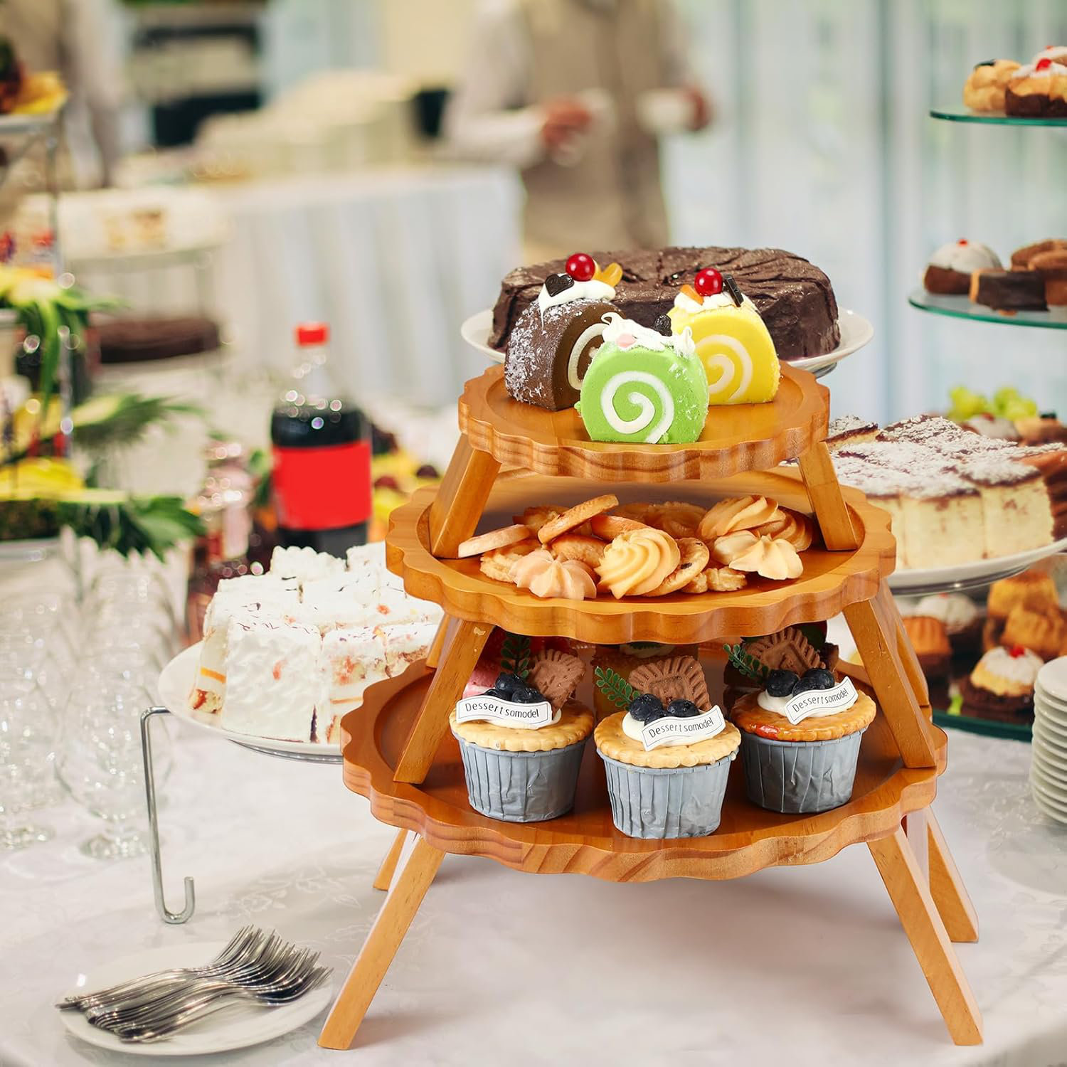 Loon Peak 3 Tier Cupcake Tower Holder With Irregular Edges Dessert ...