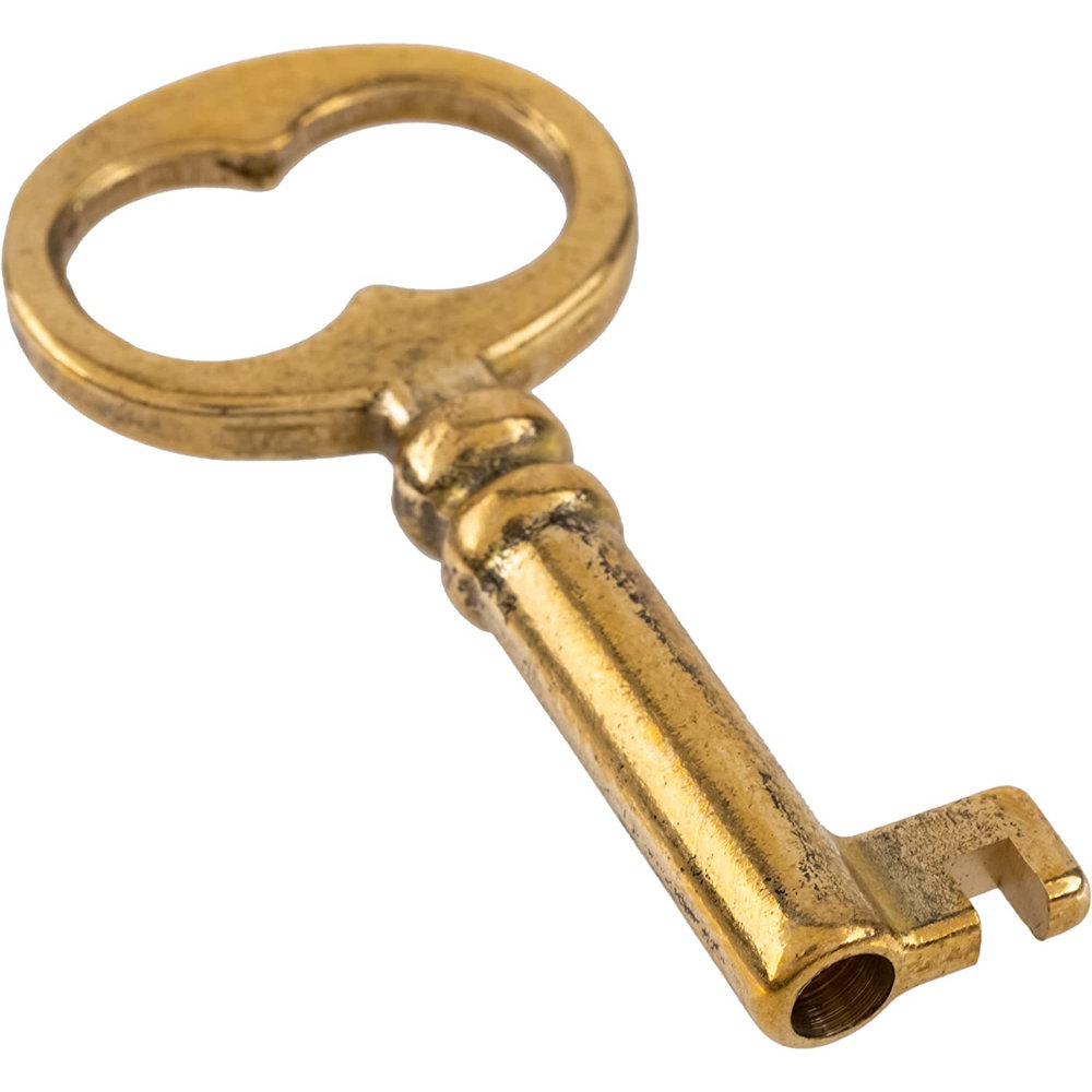 UNIQANTIQ HARDWARE SUPPLY Solid Brass Small Hollow Barrel Skeleton Key ...