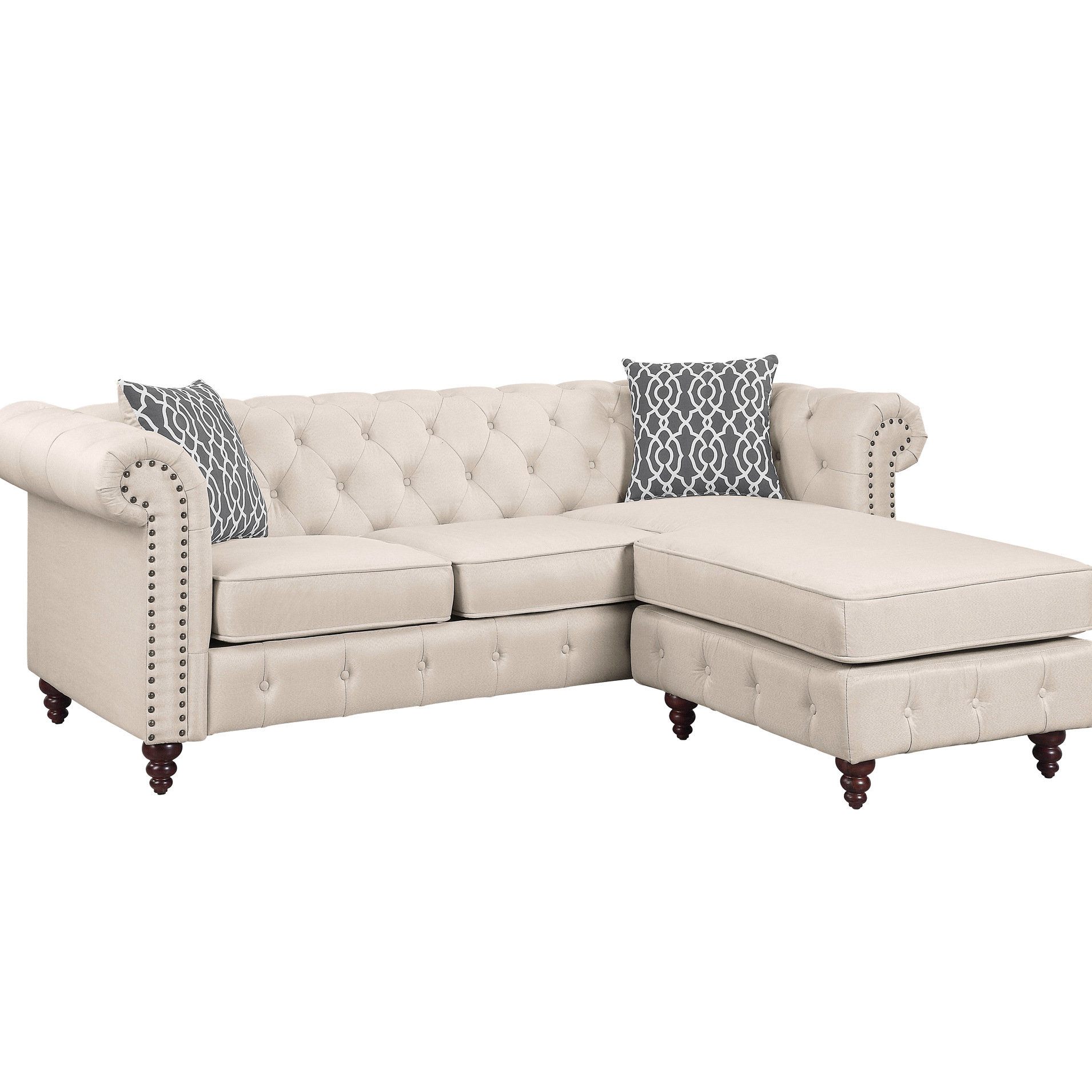 Darby Home Co Sectional Beige, Compact And Functional 3 In 65" Chaise ...