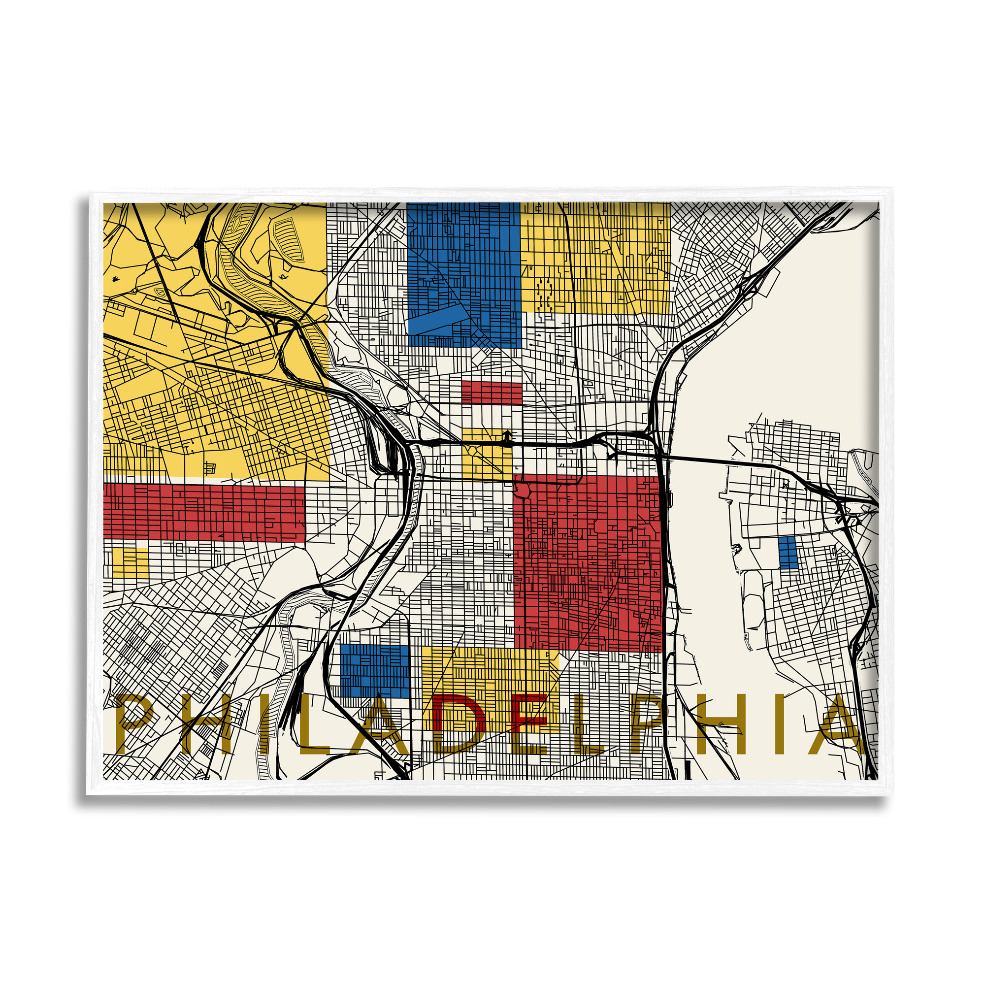 Stupell Industries Philadelphia Pennsylvania City Grid Classic Abstract ...