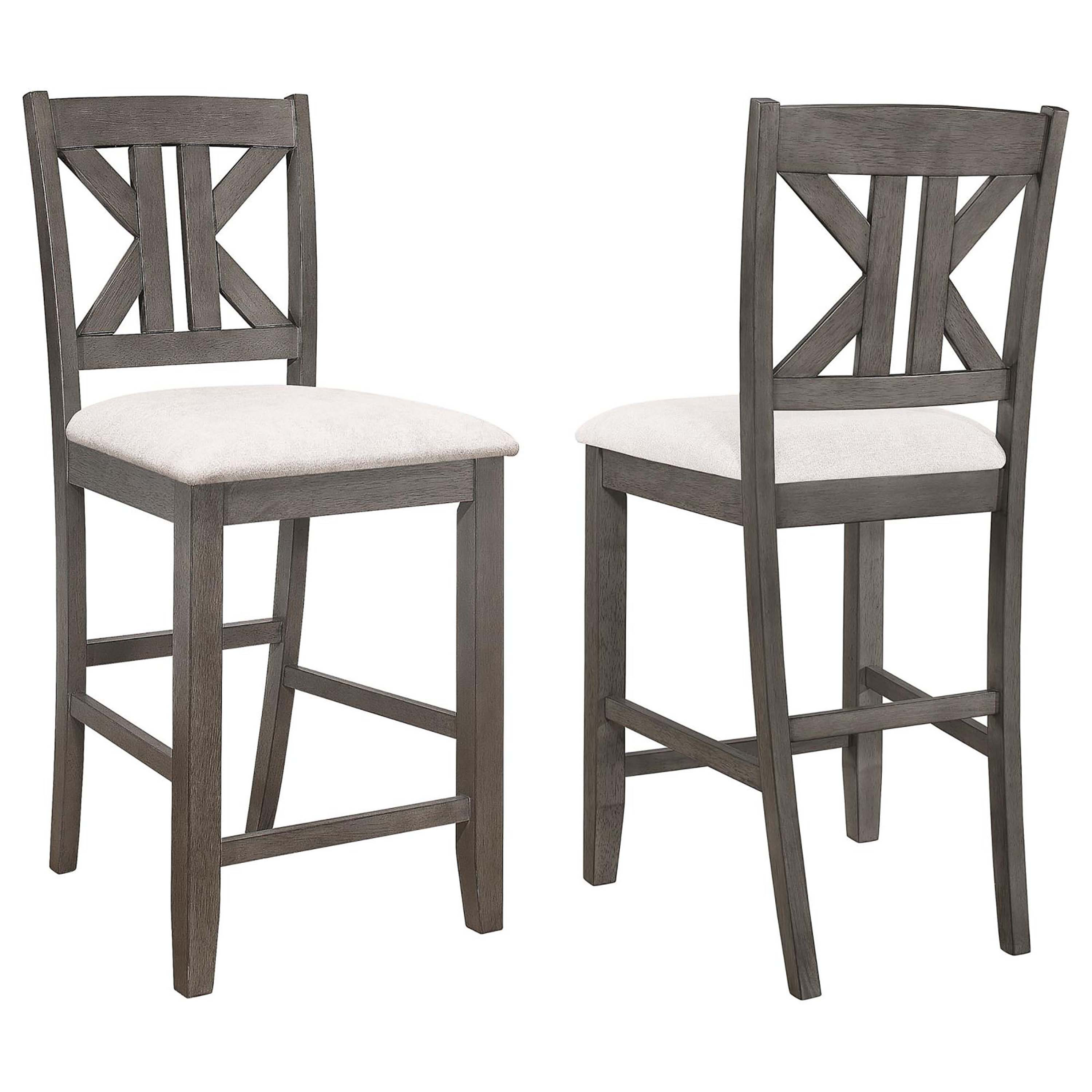 Rosalind Wheeler Barn Grey and Light Khaki Counter Height Stool (Set of ...