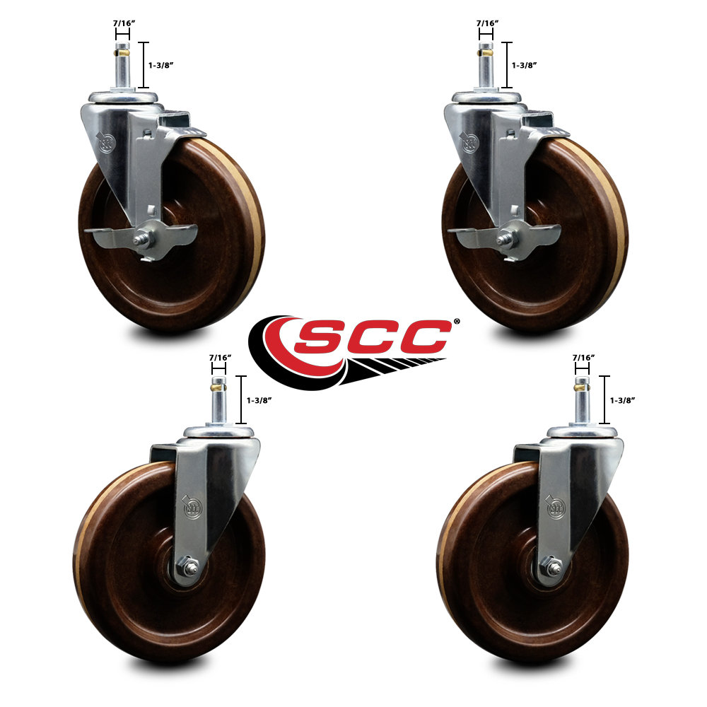 Service Caster Grip Ring Stem Caster Set | Wayfair