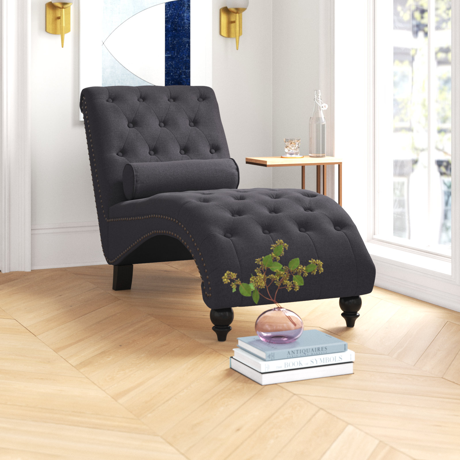 Lark Manor™ Ameerat Tufted Armless Chaise Lounge & Reviews | Wayfair