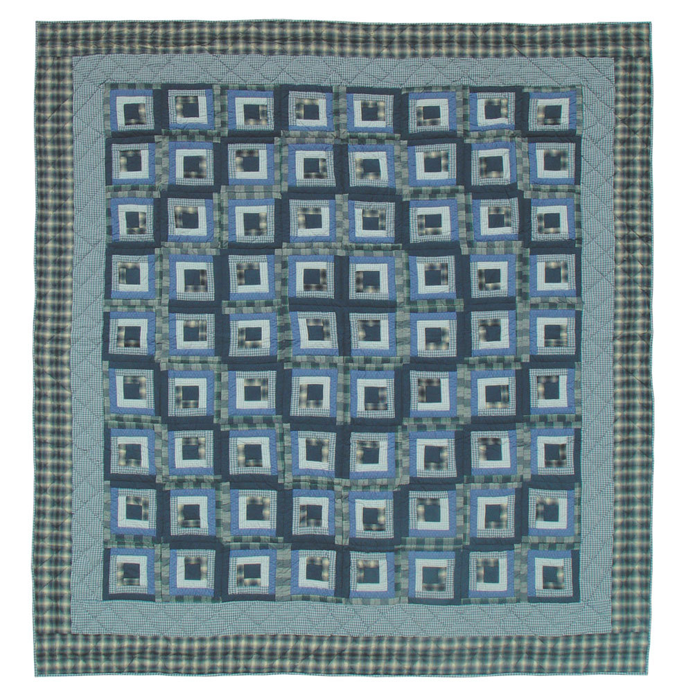 Patch Magic Blue Log Cabin Single Reversible Quilt | Wayfair