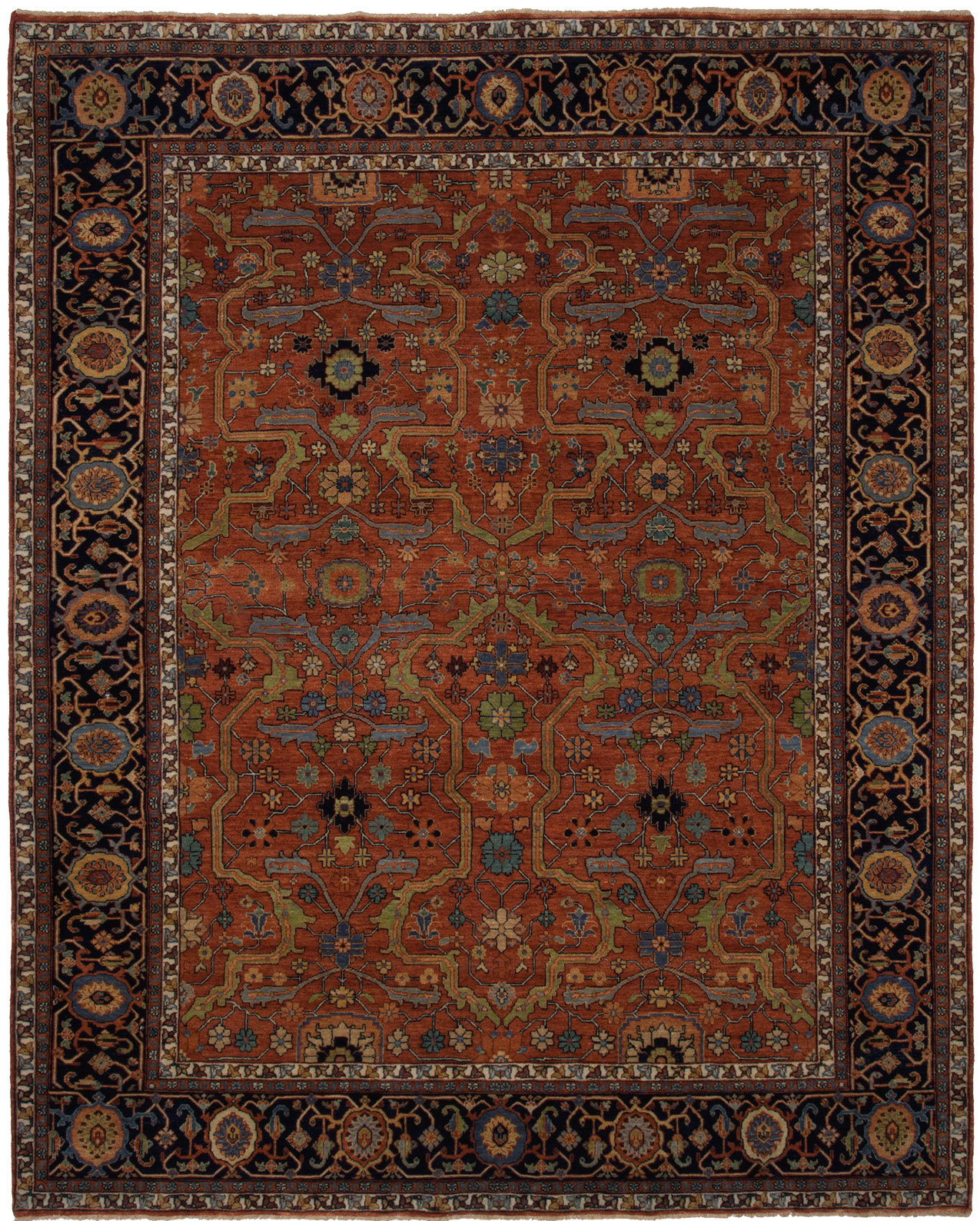 Shalom Brothers Cambridge Hand-Knotted Red/Brown Rug | Wayfair