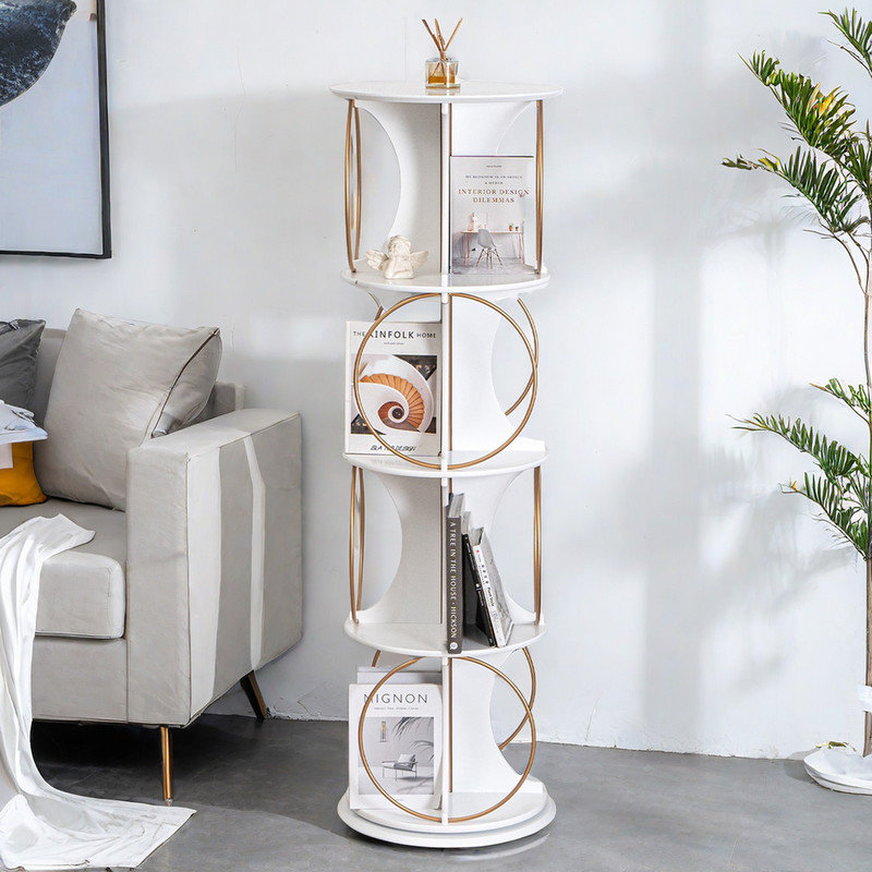Mercer41 4-Tier Modern Style Rotating book Shelf - Wayfair Canada