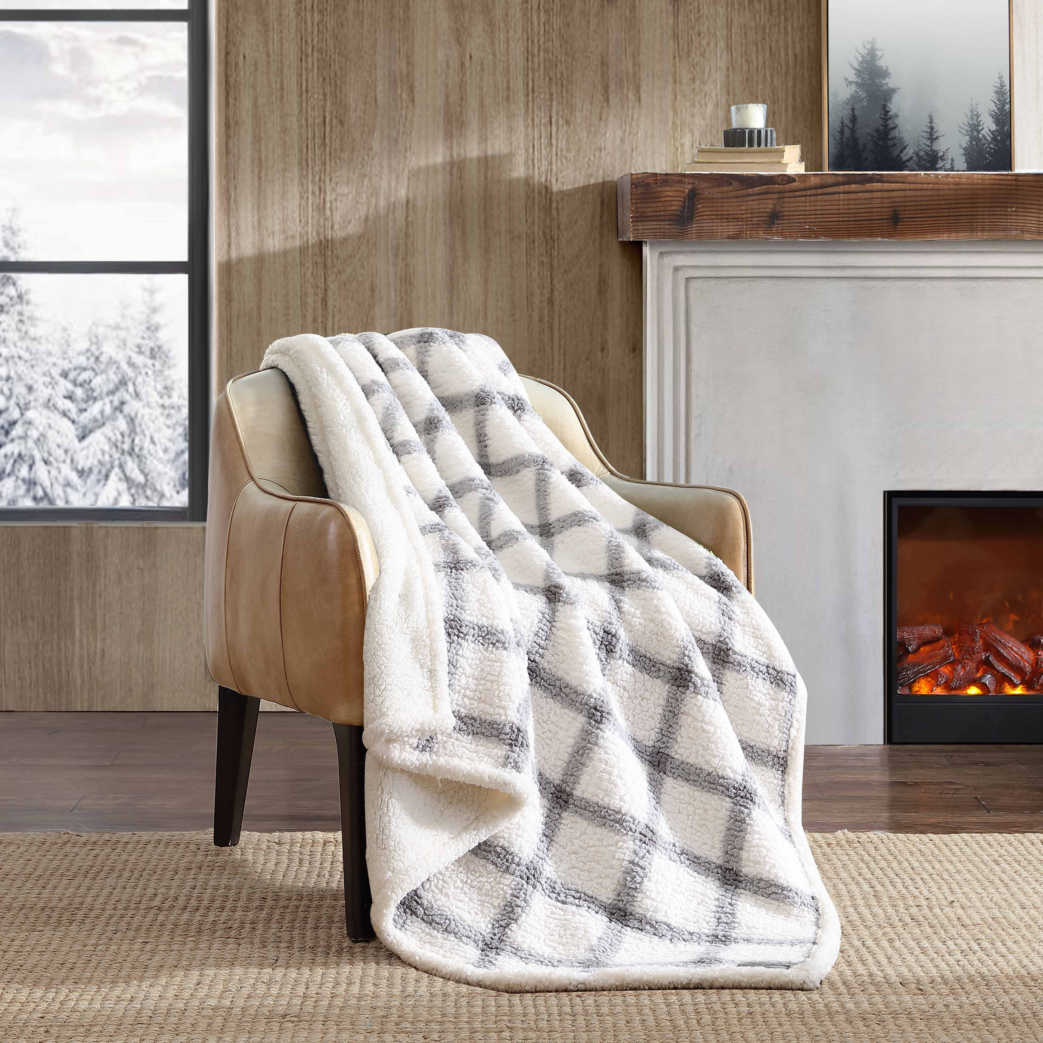 Eddie Bauer Printed Sherpa Reversible Throw Blankets & Reviews | Wayfair