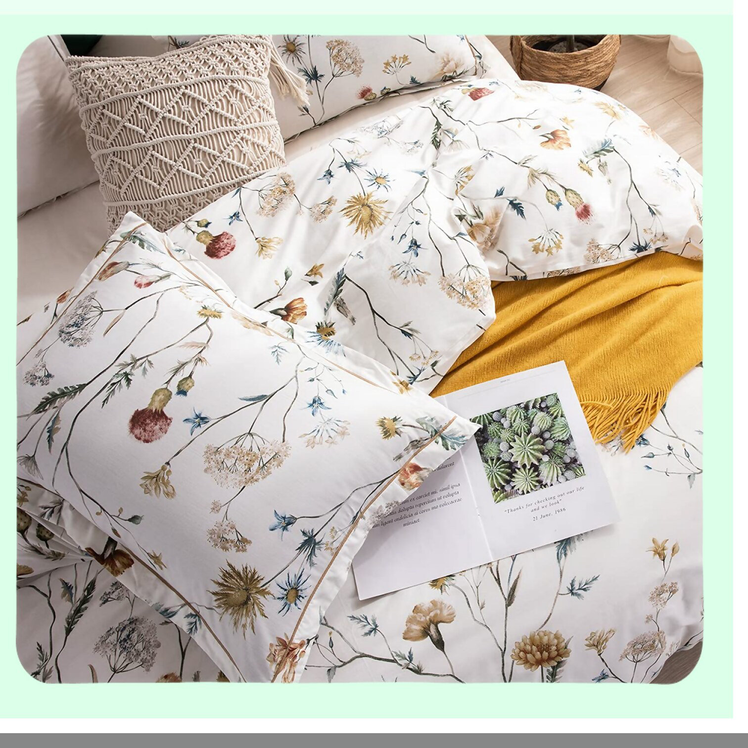 Red Barrel Studio® Luxury Floral Bliss Comforter Set - Queen Size 600TC ...