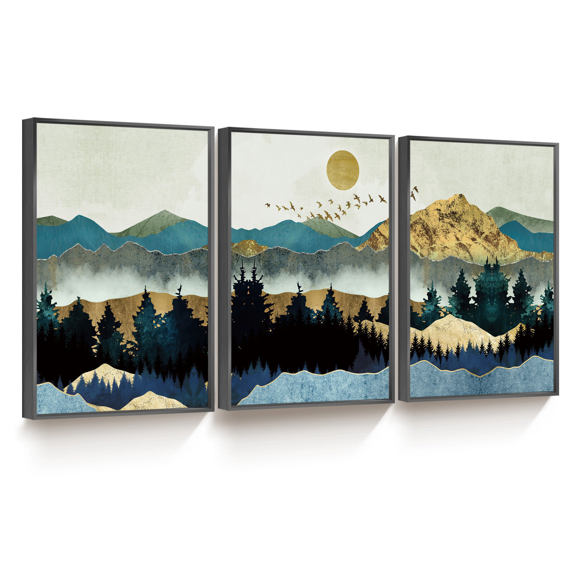 Loon Peak® Natural Scenery - 3 Piece Single Picture Frame Graphic Art ...