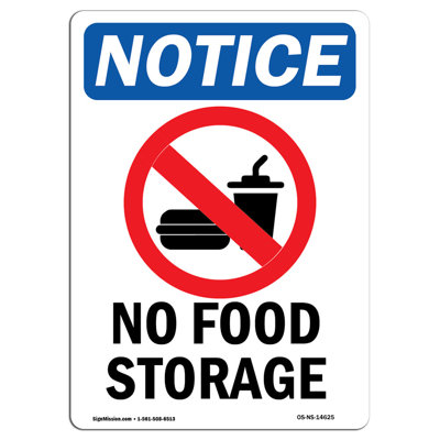 SignMission No Food Storage Sign with Symbol | Wayfair