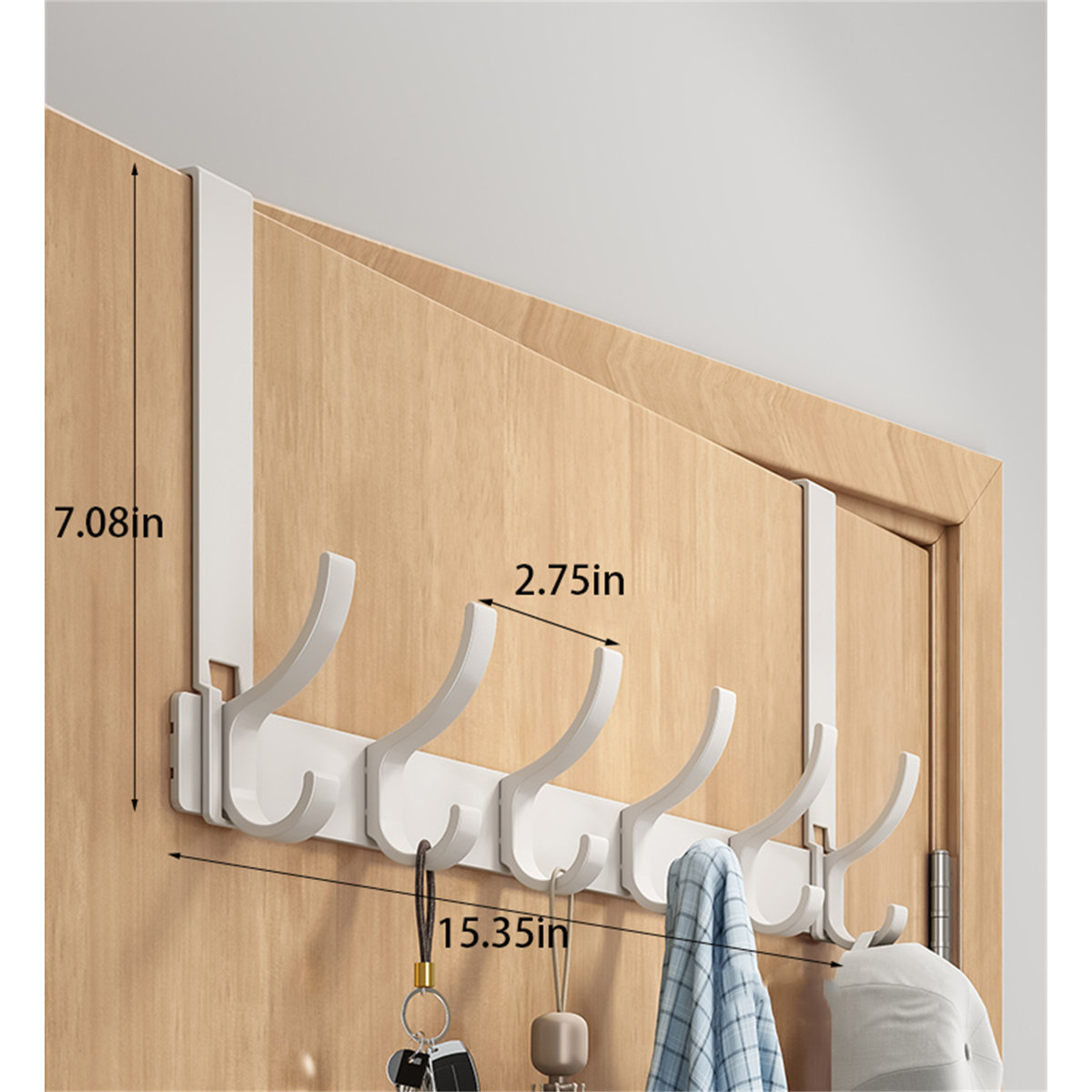 Rebrilliant Aluminum Alloy Over-The-Door Hook Rack | Wayfair