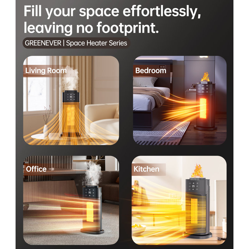 GREENEVER Space Heater Indoor with Humidifier PTC Electric Heaters with ...