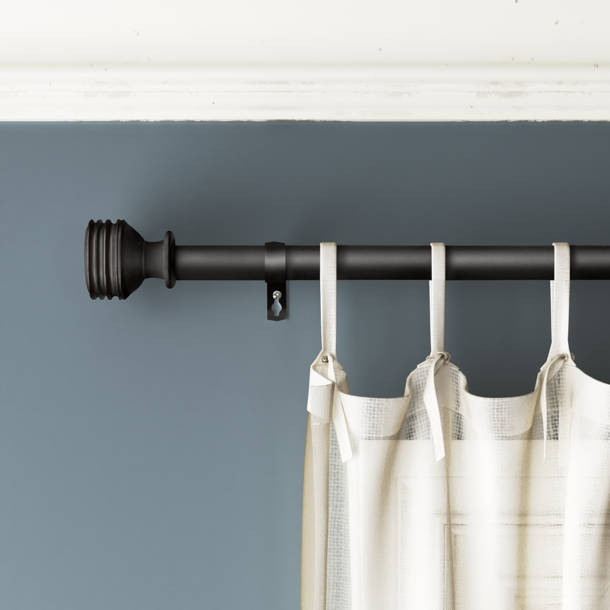Corrigan Studio® Grijalva Iron/Resin Adjustable Single Curtain Rod ...
