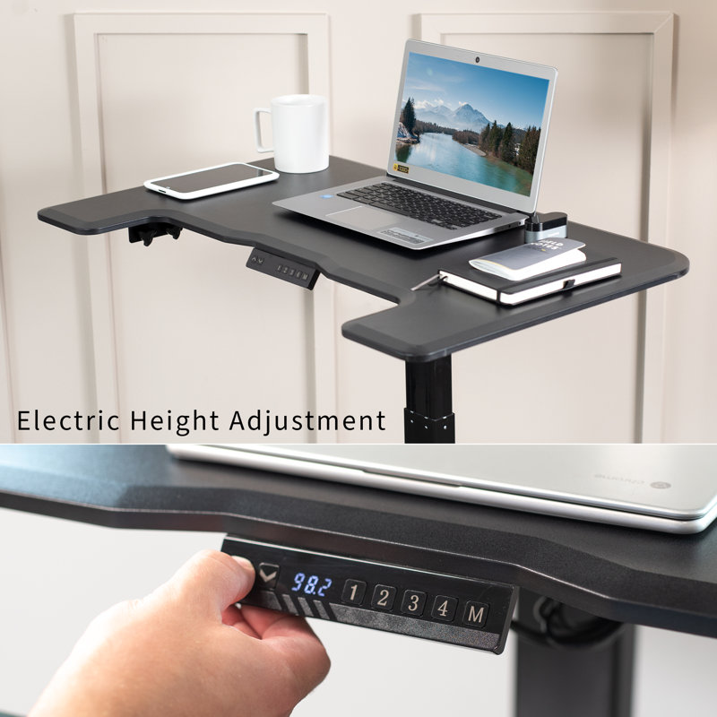Vivo 36" Electric Mobile Height Adjustable Two Platform Standing Desk ...