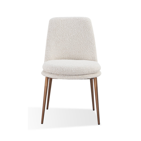 Joss & Main Pindall Linen Blend Upholstered Metal Side Chair | Wayfair