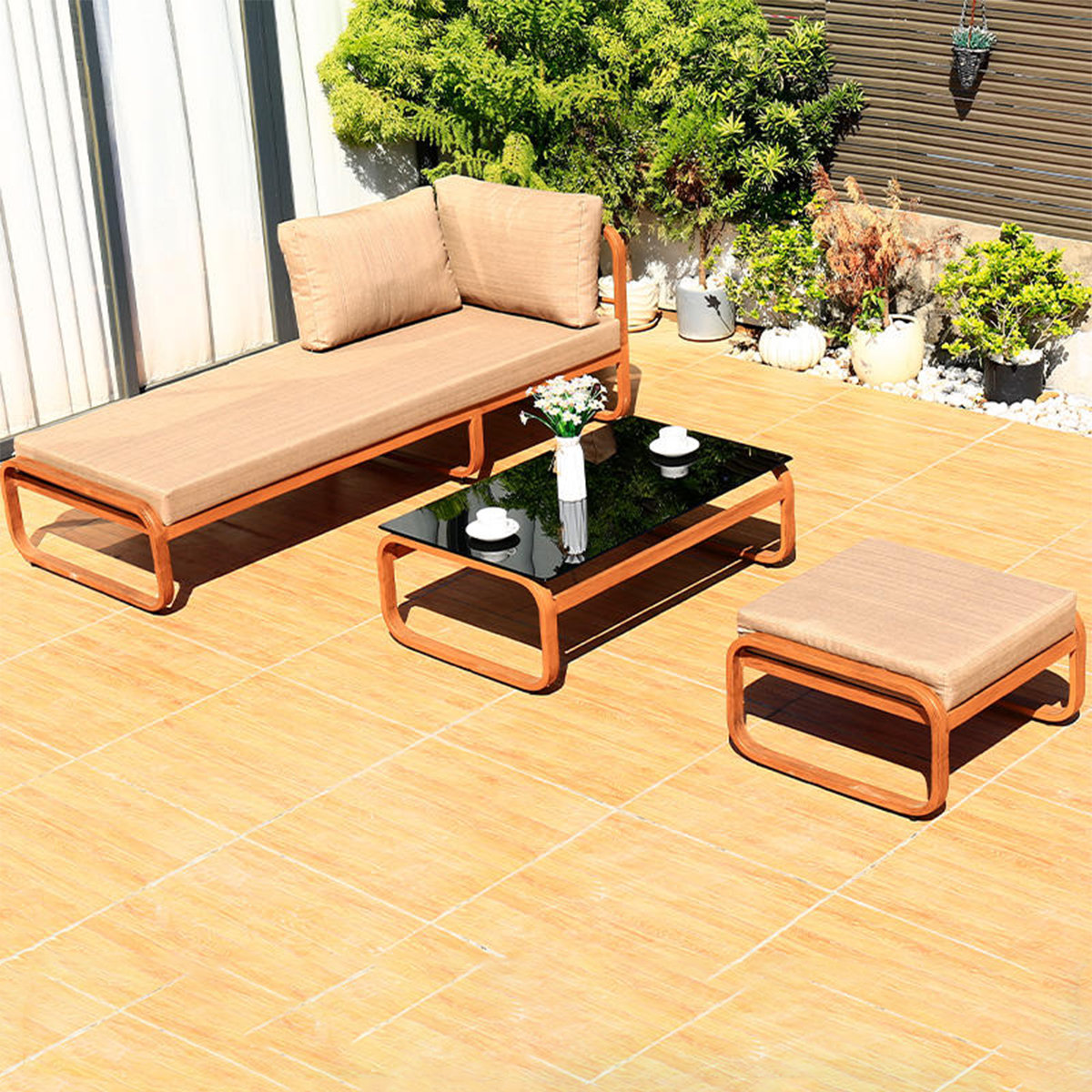 Elegant Home Furnishings.s Outdoor sofa new Chinese imitation wood ...