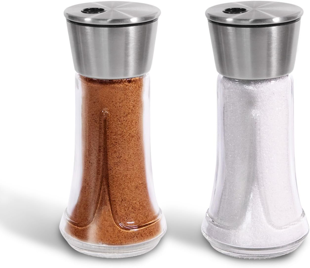 MD Nook Store 4 oz Adjustable Glass Spice Shaker Set – Rotating ...