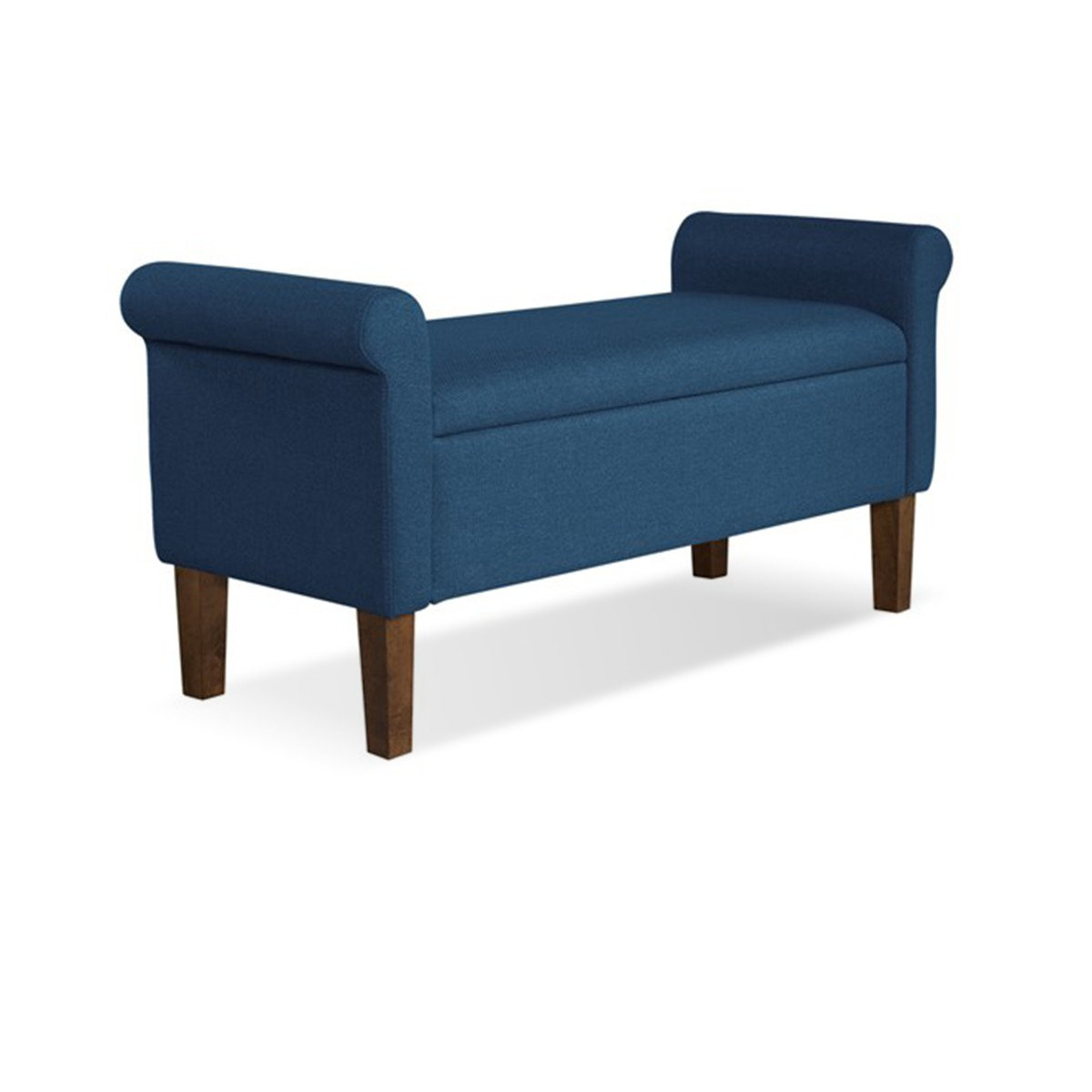 Corrigan Studio® Blue Solid + Manufactured wood + 100% Polyester Bench ...