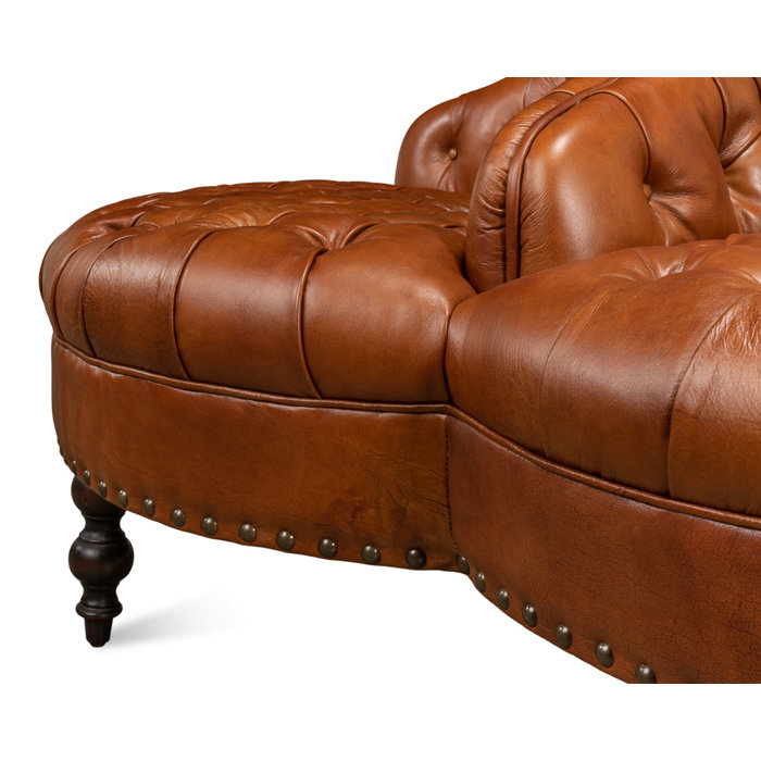 Sarreid Ltd 57'' Leather Sofa | Wayfair