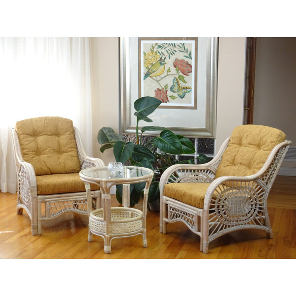 Bay Isle Home Zooey 2 Piece Malibu Living Chairs Natural Rattan Wicker ...