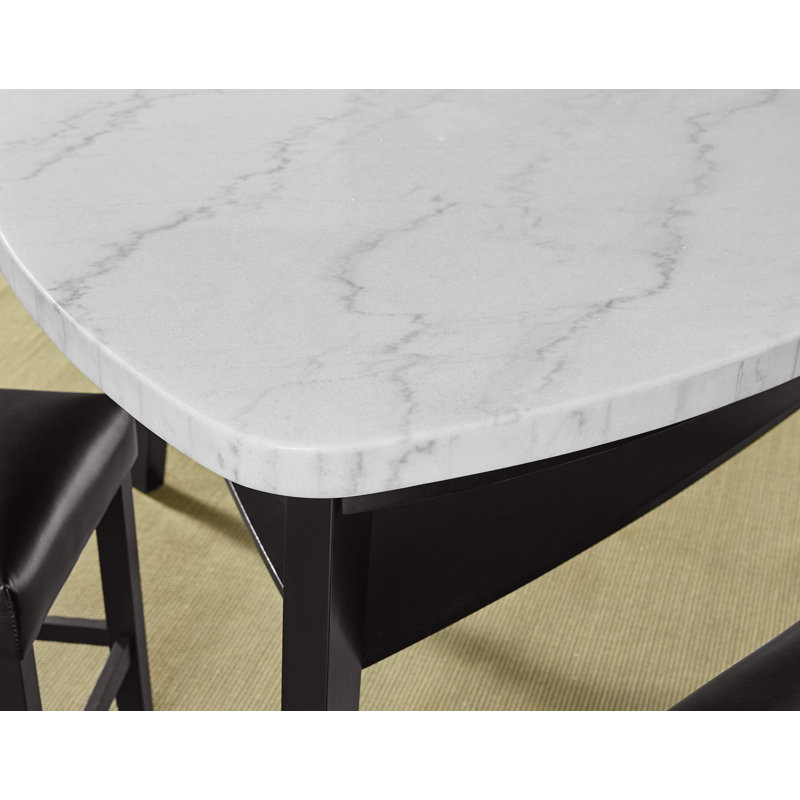 Hokku Designs Carrara 60-inch Triangular Marble Top Counter Table | Wayfair