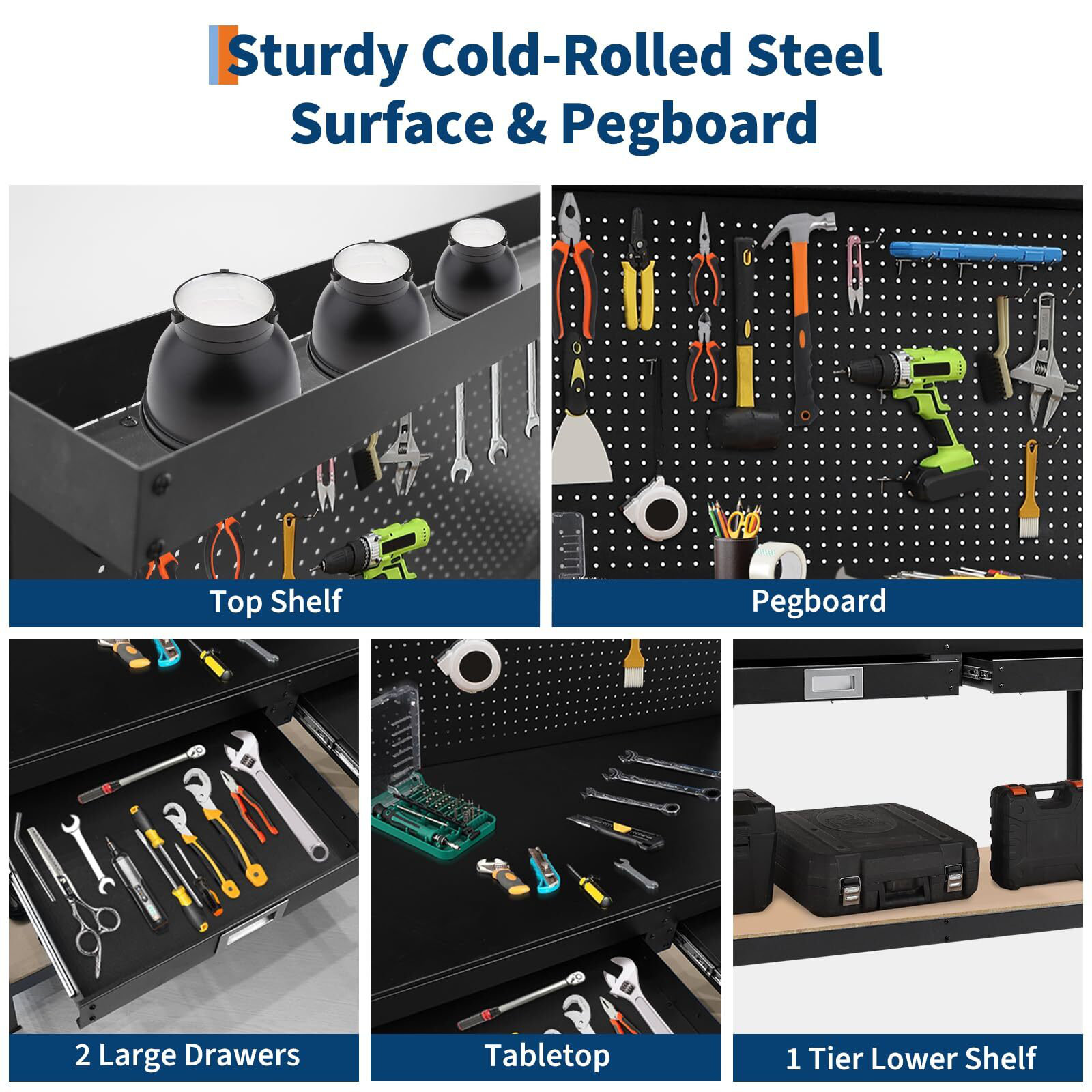 WFX Utility™ 48 Inch Heavy Duty Workbench,With Power Outlet, 2 Drawers ...