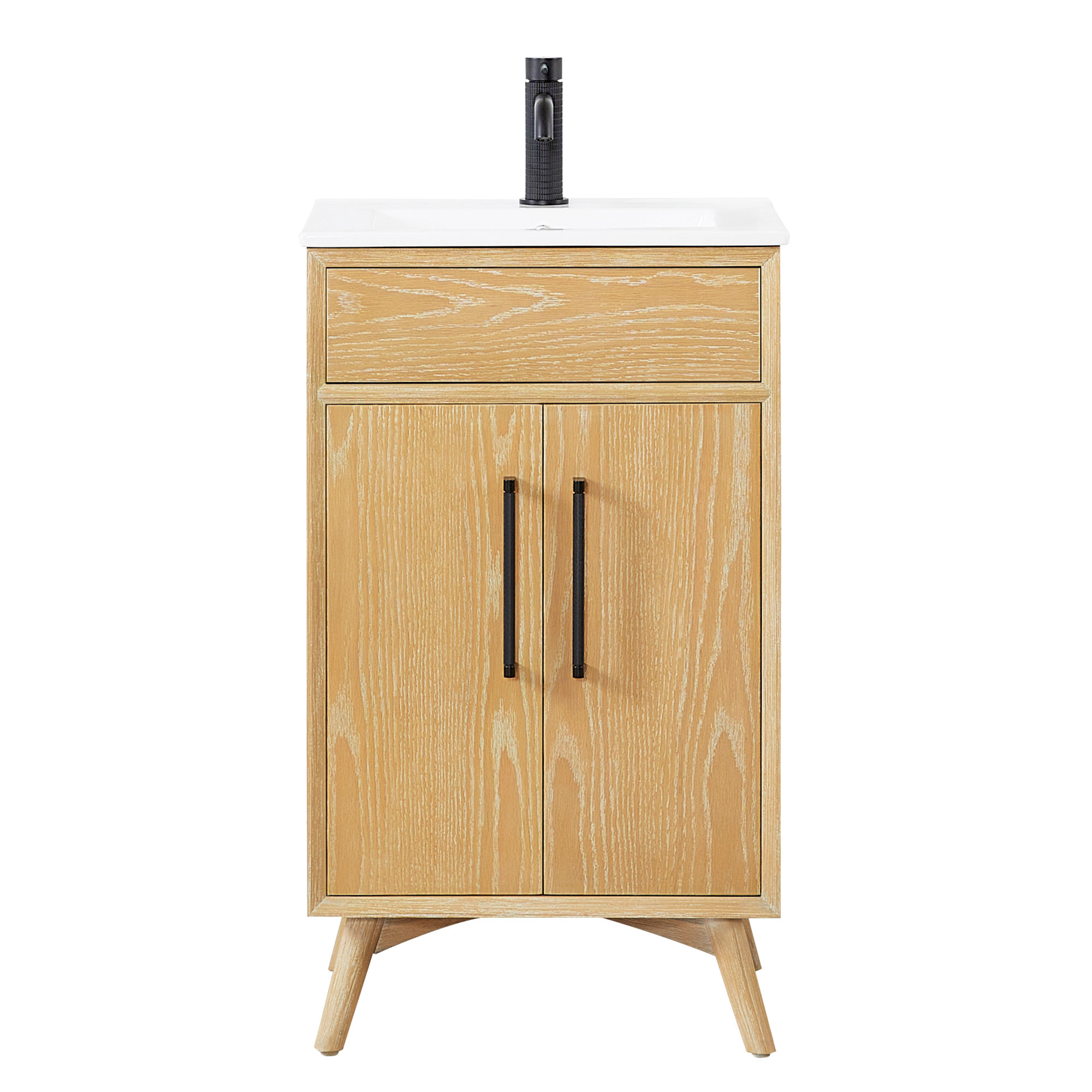 George Oliver Dafnne 20" Single Bath Vanity in with Drop-In White ...