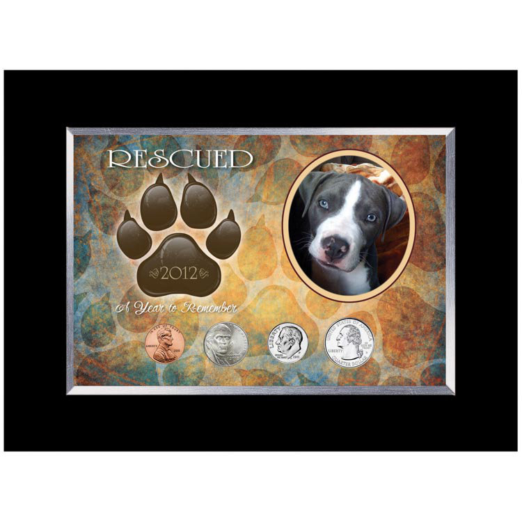 American Coin Treasures Rescued Year To Remember Dog 4 Coin Desk Frame ...