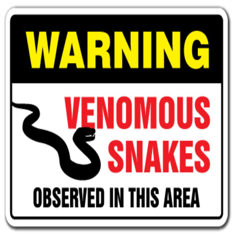 SignMission VENOMOUS SNAKES Warning Sign Reptile Lover Cobra Poisonous ...