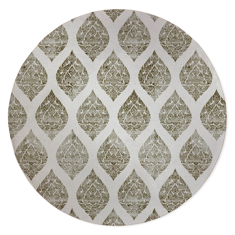 KAVKA DESIGNS Dancing Low Pile Carpet Beveled Round Chair Mat | Wayfair