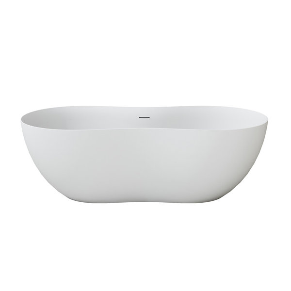 Casainc Freestanding Soaking Solid Surface Resin Stone Bathtub | Wayfair