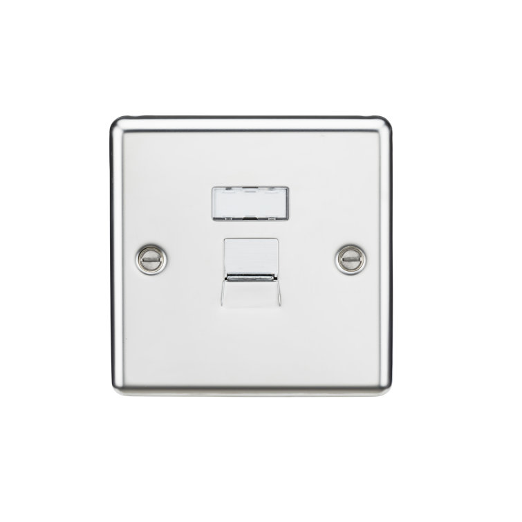Knightsbridge RJ45 Network Outlet - Polished Chrome | Wayfair.co.uk