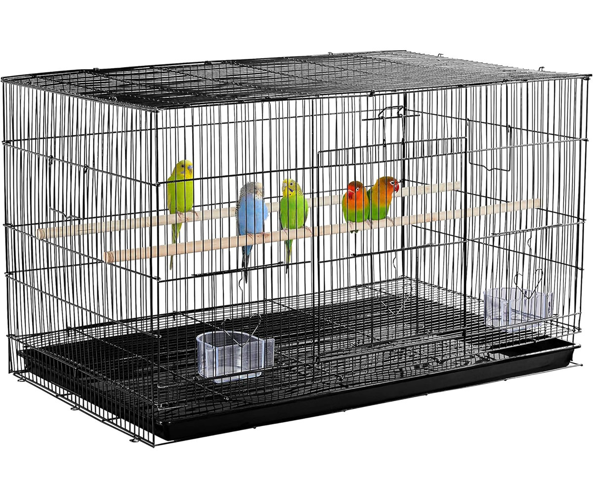 Ebern Designs 30'' Length Flight Bird Cage Iron Flight Parrot Cage for ...