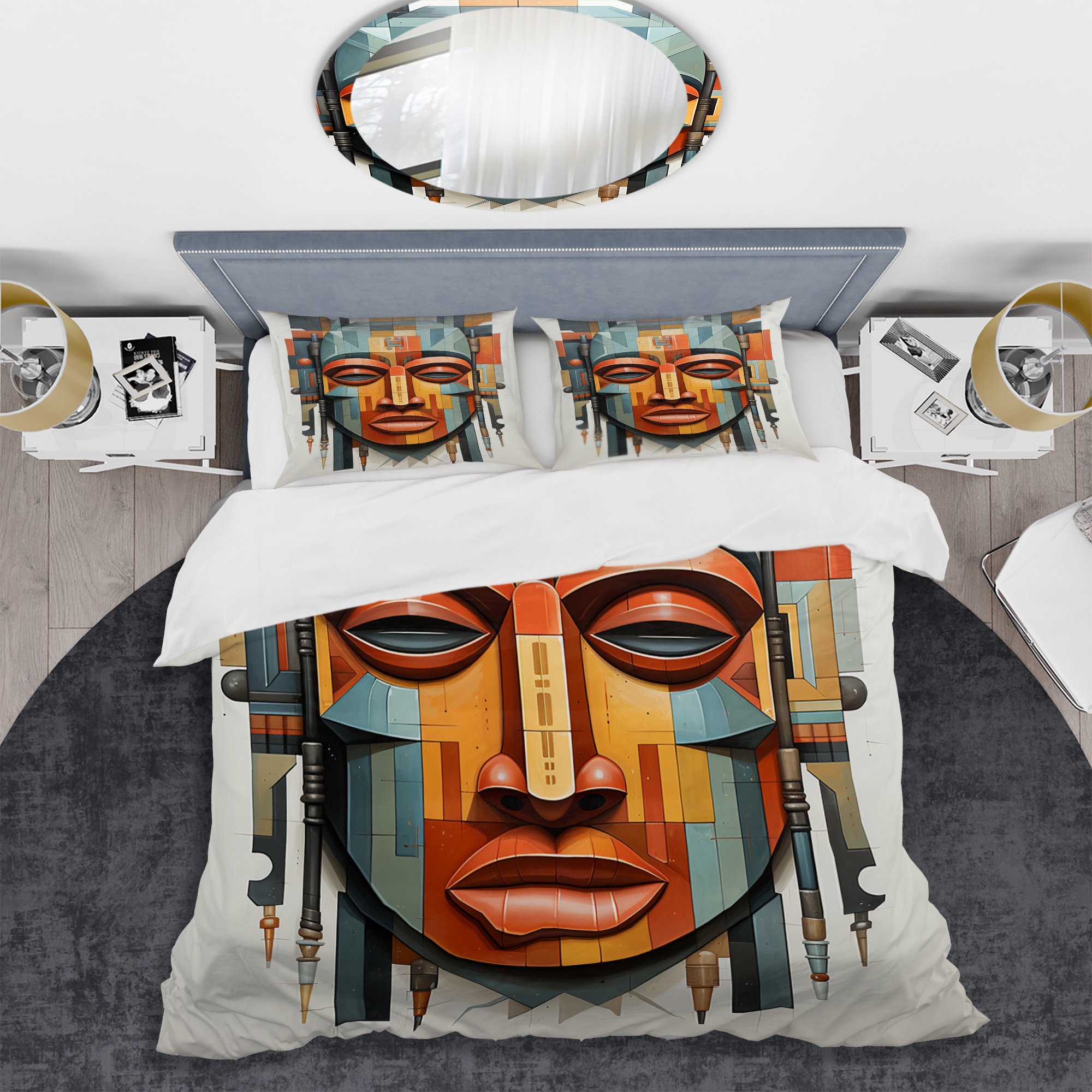 Design Art African Tribal Mask Kente I - African Tribal Duvet Cover Set ...