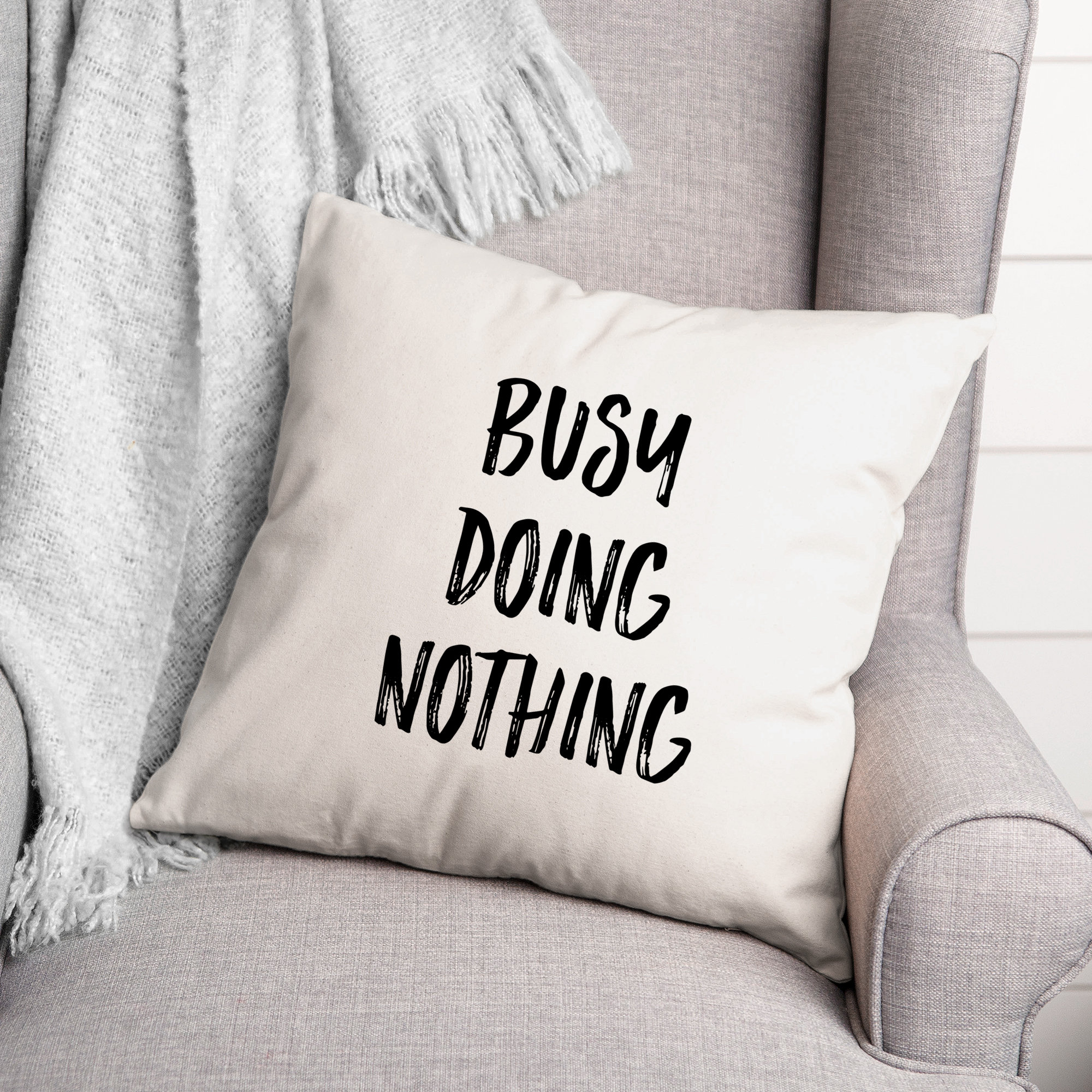 Designs Direct Creative Group Busy Doing Nothing Throw Pillow | Wayfair