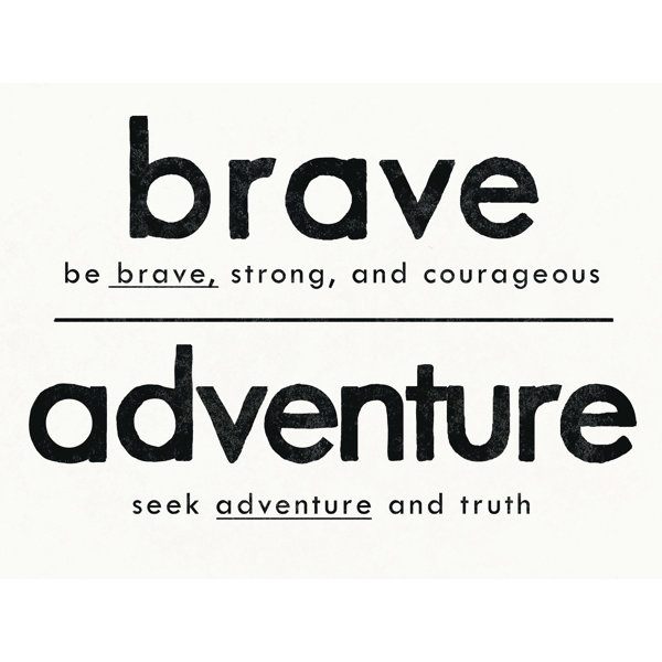Trinx Flashcards Brave And Adventure - Wrapped Canvas Textual Art ...