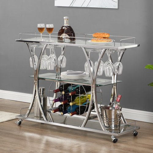 Silver Bar Carts You'll Love | Wayfair